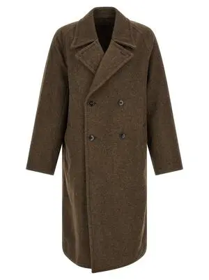 LEMAIRE Soft Double-breasted Coat - Brown