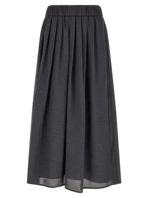 Peserico Elasticated Midi Skirt - Gray