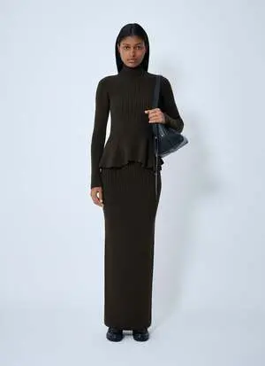 Max Mara Knit Midi Skirt - Green