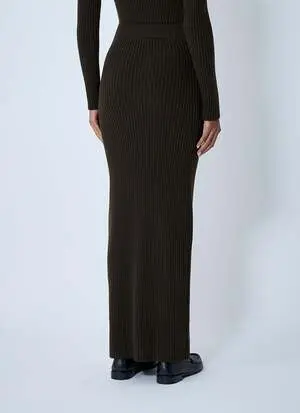 Max Mara Knit Midi Skirt - Green