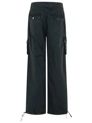 GANNI Washed Cotton Twill Cargo Pants - Gray