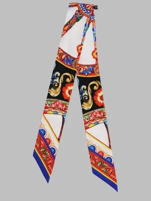 Dolce & Gabbana Silk Twill Bandeau Scarf - Multicolor