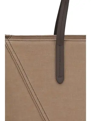 Brunello Cucinelli Canvas Bc Tote Bag - Cream
