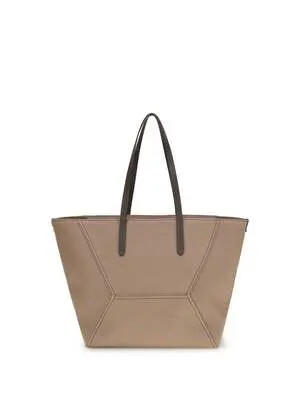 Brunello Cucinelli Canvas Bc Tote Bag - Cream