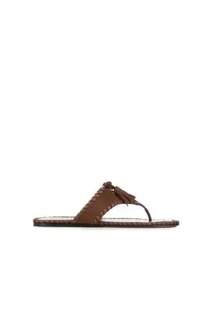 Prada Suede Tassel Thong Flat Slippers - Multicolor