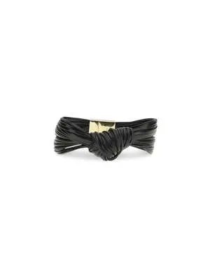 Bottega Veneta Knot Leather Bracelet - Black
