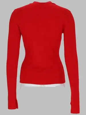 GANNI Wool Knit Polo - Red