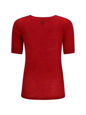 Versace Ribbed Knit T-shirt - Red