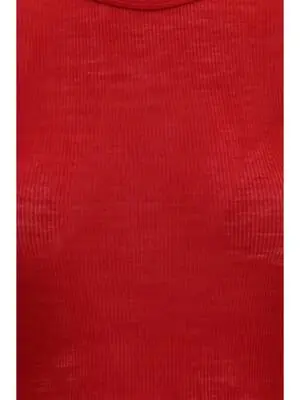 Versace Ribbed Knit T-shirt - Red