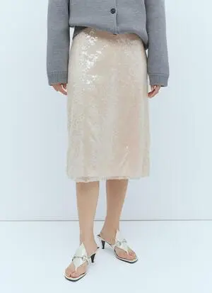 Gucci Sequin-embroidered Tulle Skirt - Pink