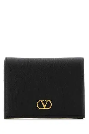 Valentino Garavani Leather Vlogo Wallet - Black