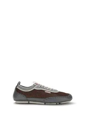 Fendi Leather And Mesh Sneakers By - Multicolor