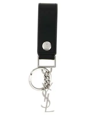 Saint Laurent Cassandre' Key Ring - Black