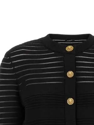 Balmain Semi-transparent Stripes Cardigan