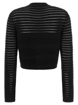 Balmain Semi-transparent Stripes Cardigan