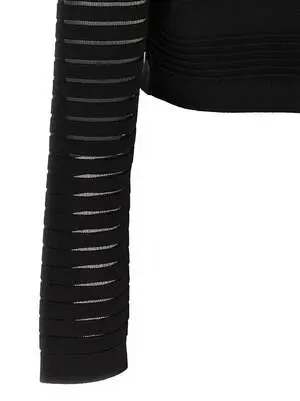 Balmain Semi-transparent Stripes Cardigan