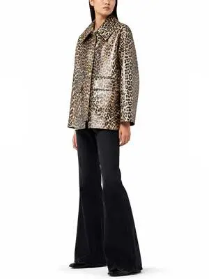 GANNI Animal Print Laminated Jacket - Multicolor