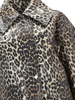 GANNI Animal Print Laminated Jacket - Multicolor