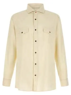 Brunello Cucinelli Western Velvet Shirt - White