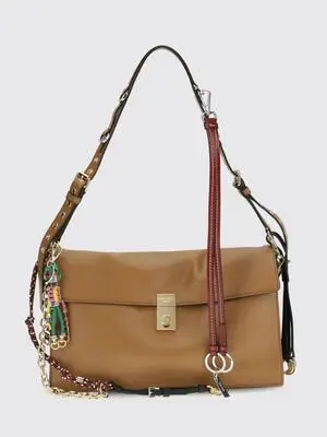 Prada Large Soft Sound Calf Leather Shoulder Bag - Brown