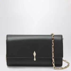 CHRISTIAN LOUBOUTIN Leather Clutch Bag With Chain Strap - Black