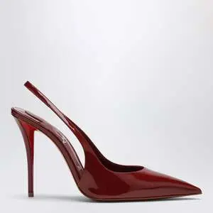 CHRISTIAN LOUBOUTIN Patent Calf Leather Miss Z Sling Back Pumps - Red