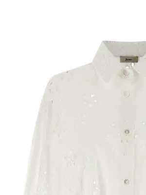 Herno Broderie Anglaise Cotton Shirt
