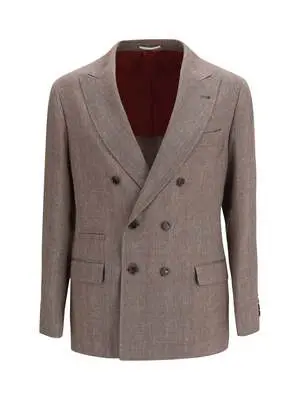 Brunello Cucinelli Double-breasted Tailored Jacket - Brown