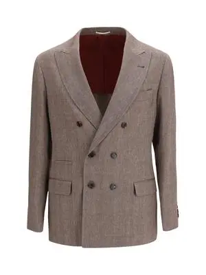 Brunello Cucinelli Double-breasted Tailored Jacket - Brown