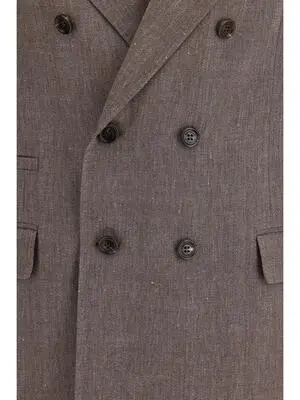 Brunello Cucinelli Double-breasted Tailored Jacket - Brown