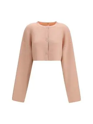 TOTEME Cropped Crewneck Cardigan With Button Fastening - Pink