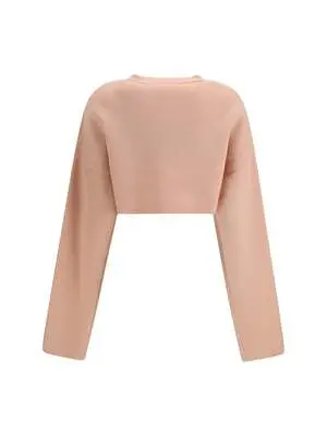 TOTEME Cropped Crewneck Cardigan With Button Fastening - Pink