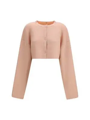 TOTEME Cropped Crewneck Cardigan - Pink