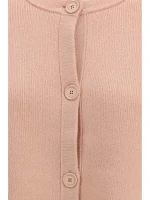 TOTEME Cropped Crewneck Cardigan - Pink