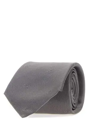 Gucci Grey Jacquard Tie - Gray