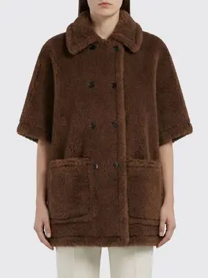 Max Mara Faux Fur Coat - Gold
