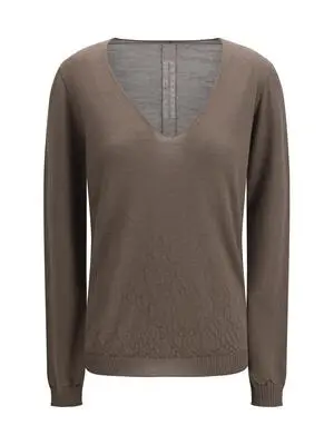 Rick Owens Temple Extreme V-neck Sweater - Gray