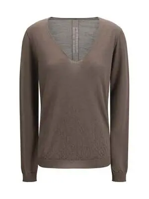 Rick Owens Temple Extreme V-neck Sweater - Gray
