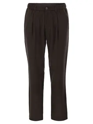 Herno Wool And Modal-blend Trousers With Elasticated Waist - Brown