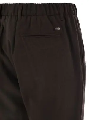 Herno Wool And Modal-blend Trousers With Elasticated Waist