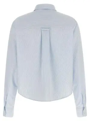 AMI Paris Striped Cropped Shirt - Blue