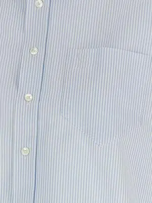 AMI Paris Striped Cropped Shirt - Blue