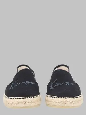 Kenzo Espadrilla Con Logo Ricamato - Black
