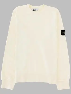 Stone Island Logo Patch Sweatshirt - Cream