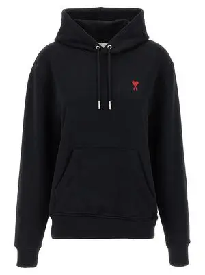 AMI Paris De Coeur Hoodie - Black