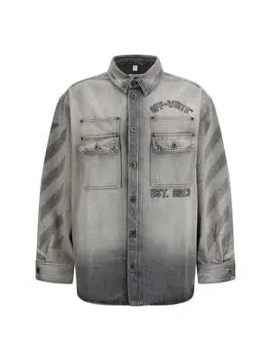 Off-White Diag Military Overshirt In Denim