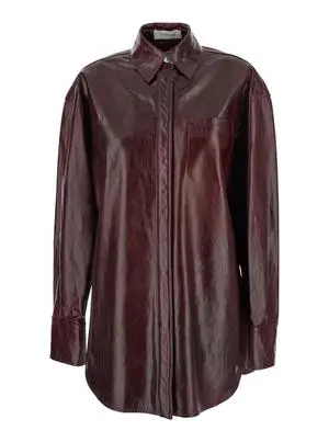 Sportmax Borel' Bordeaux Jacket With Classic Collar And Front Button Closure In Leather - Multicolor