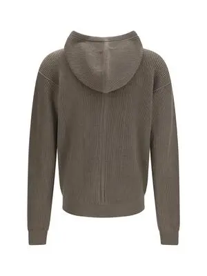 Rick Owens Ribbed Virgin Wool Knit Hoodie