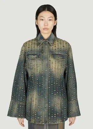 Blumarine Studded Denim Jacket - Blue