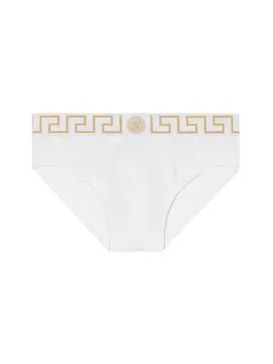 Versace Slip With Greek - White